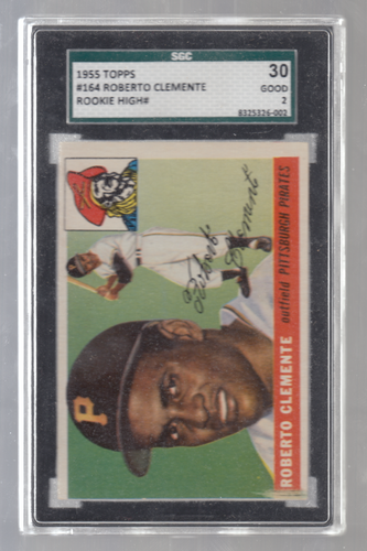 1955 TOPPS ROBERTO CLEMENTE ROOKIE RC CARD #164 SGC 2 30 HOF PITTSBURGH ...