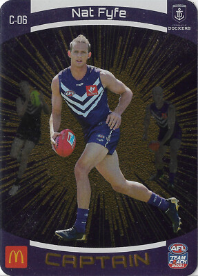2021 AFL TEAMCOACH - C-06 Nat Fyfe GOLD Macca's Captain Cards Promotion ...