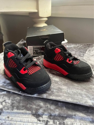 RETRO Jordan 4 Toddler size 7C BLACK AND RED Nike BRAND NEW IN BOX | eBay