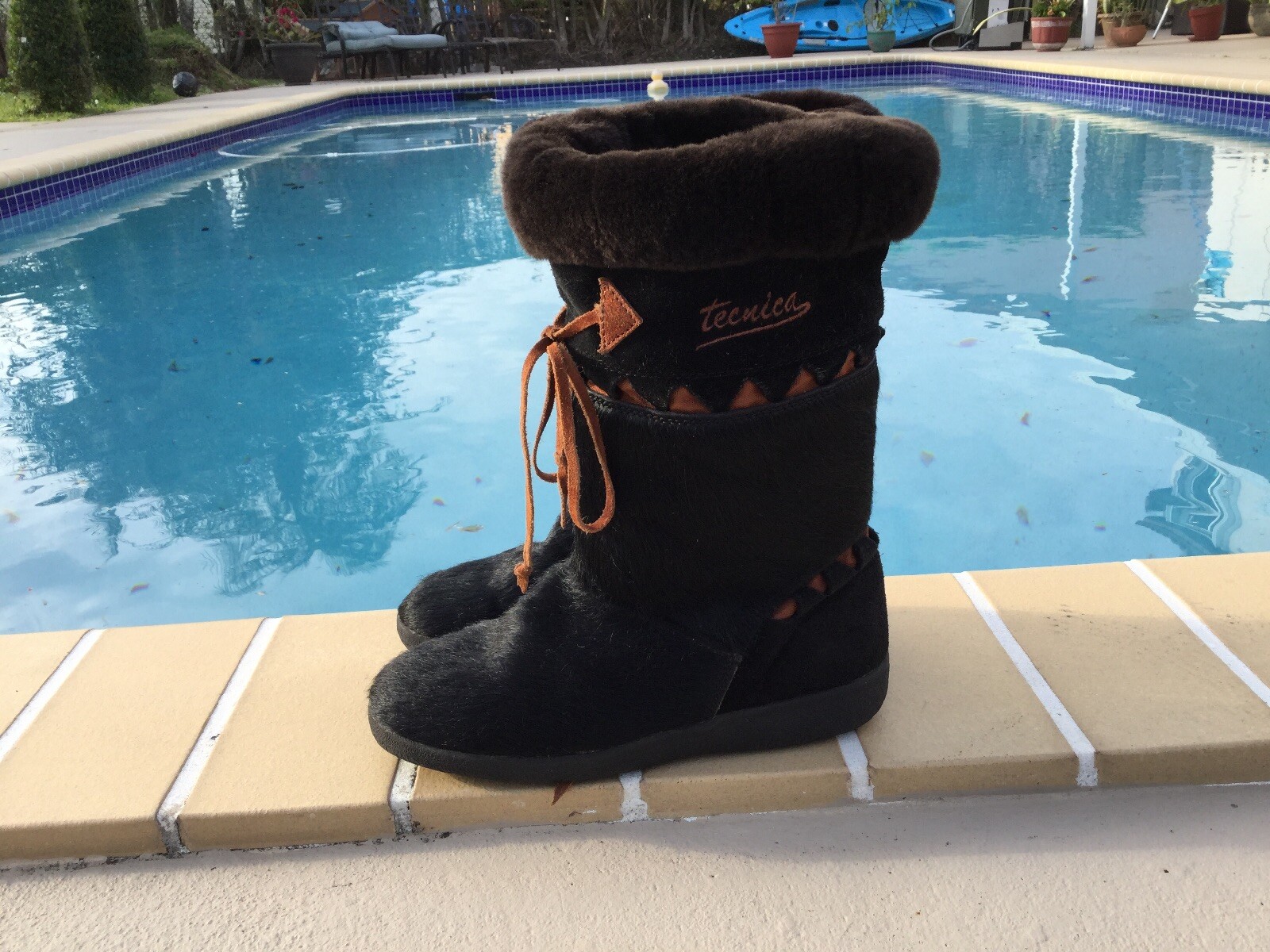 Tecnica Fur Boots Snow Ski Made In Italy Womens Size … - Gem