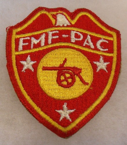 WWII USMC FMF-PAC ARTILLERY TROOPS PATCH NO GLOW WHITE BACK ORIGINAL ...