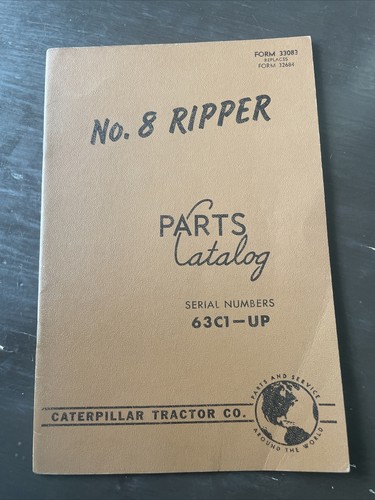 Caterpillar No 8 Ripper Attachment Parts Catalog Manual Book 63C1-Up D8 ...