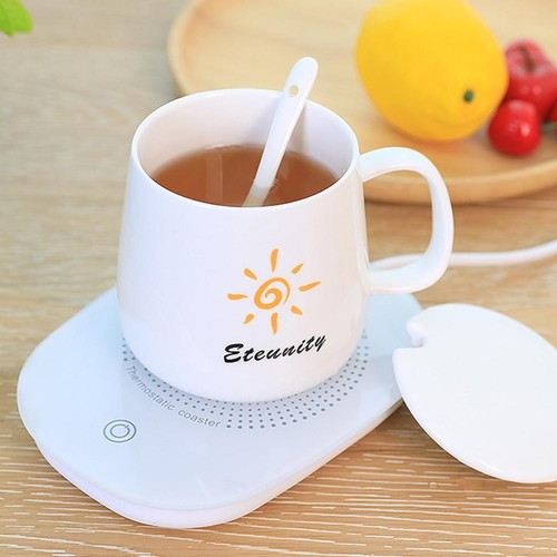 55-Degree Thermostatic Cup Heated Coaster USB Powered Mug Heating ...