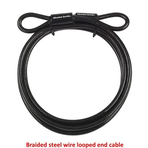 Master Lock Looped End Cable 3000 X 10mm 49EURD Black 3520190933768 ...