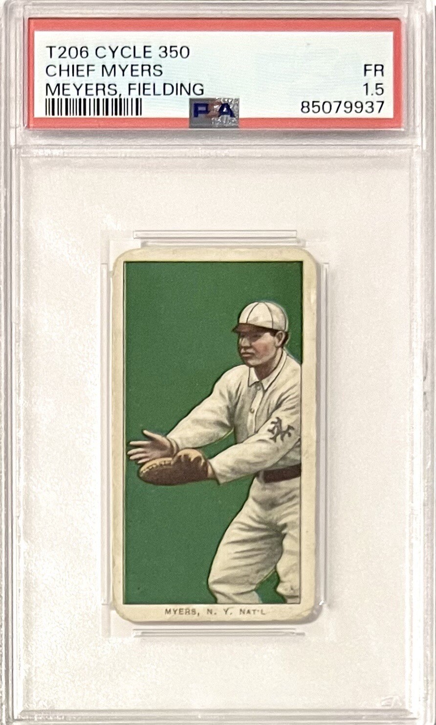 🎄T206⚾️CHIEF MYERS FIELDING CENTERED CYCLE 350 NEW YORK GIANTS PSA-1.5 ...
