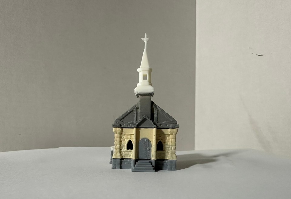 Assembled Scale Model "CHURCH" Kit in T, Z, N, HO, S, & O Scales Gauge ...