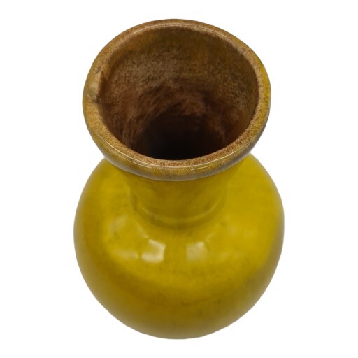 Vintage MCM Bubble Bottom Chartreuse/Brown Drip Glaze Art Pottery Vase ...