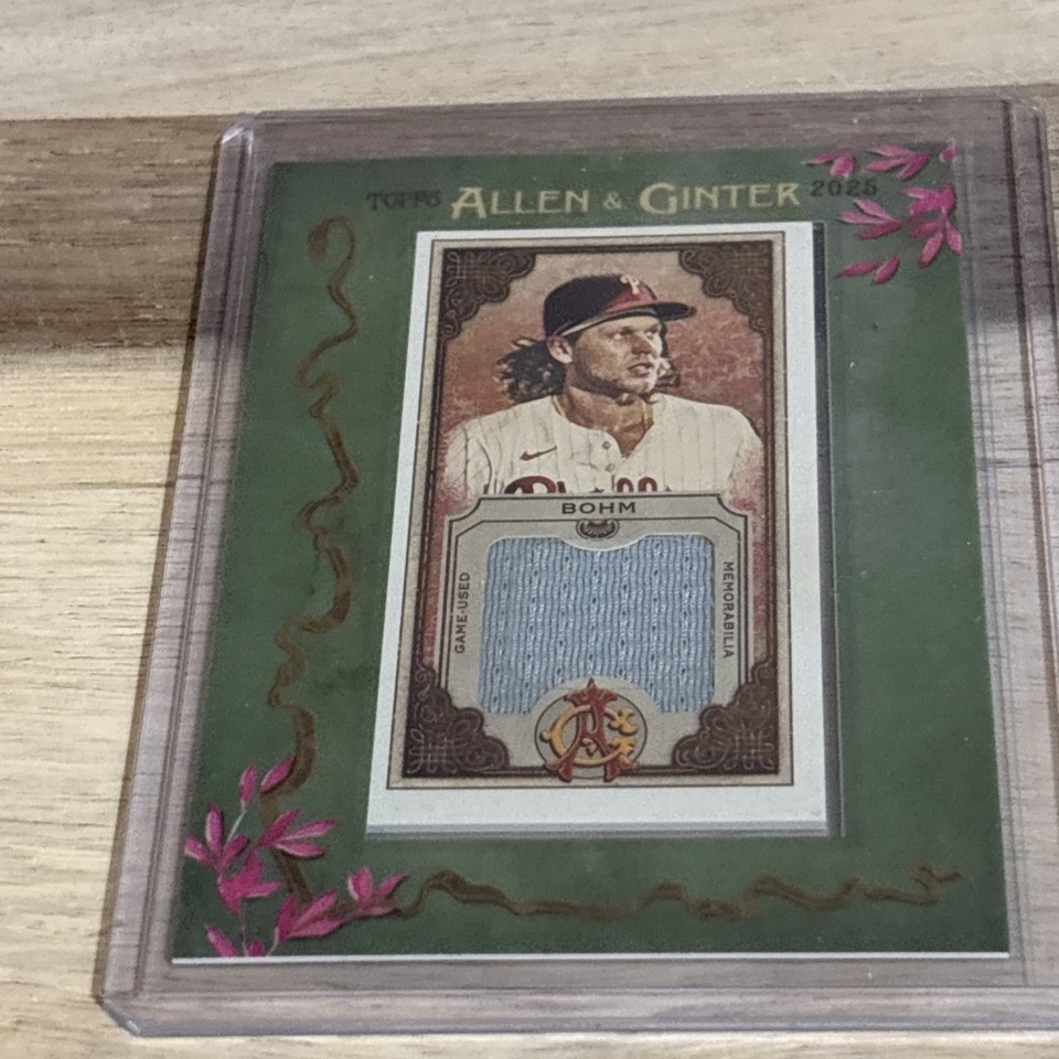 2025 Topps Allen & Ginter ~ ALEC BOHM FRAMED MINI RELIC #MFR-AB ...