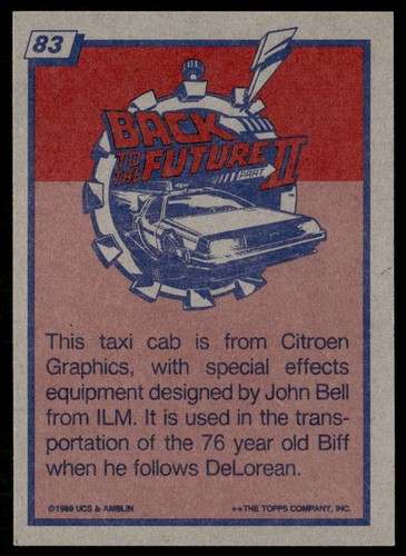 1989 Topps Back to the Future Part II #83 Taxi Cab | eBay
