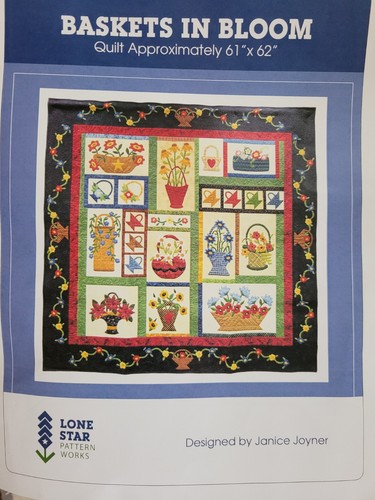 BASKETS IN BLOOM Janice Joyner Complete Quilt Top Kit 61X62 Patterns ...