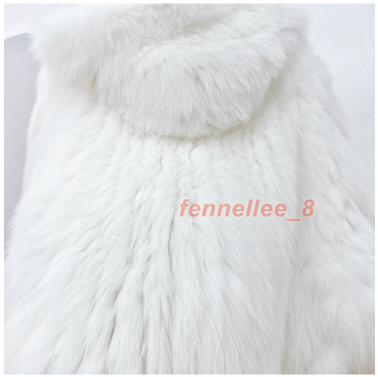 Womens 100% Real Fox Fur Weave Coat Bat Sleeve Hooded Jacket Warm ...