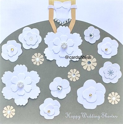 New! Papyrus Jeweled Pearls Flowers Bridal Dress Wedding Shower Card ...