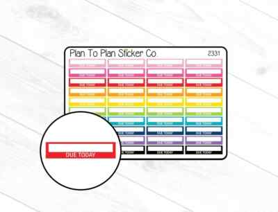 2331~~Due Today Boxes Planner Stickers. | eBay