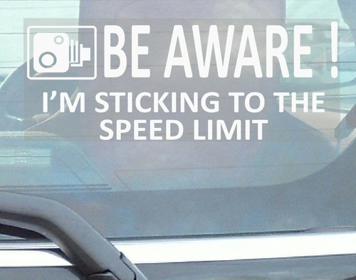 Be Aware Sticking to the Speed Limit Stickers Car Van Truck Adhesive ...