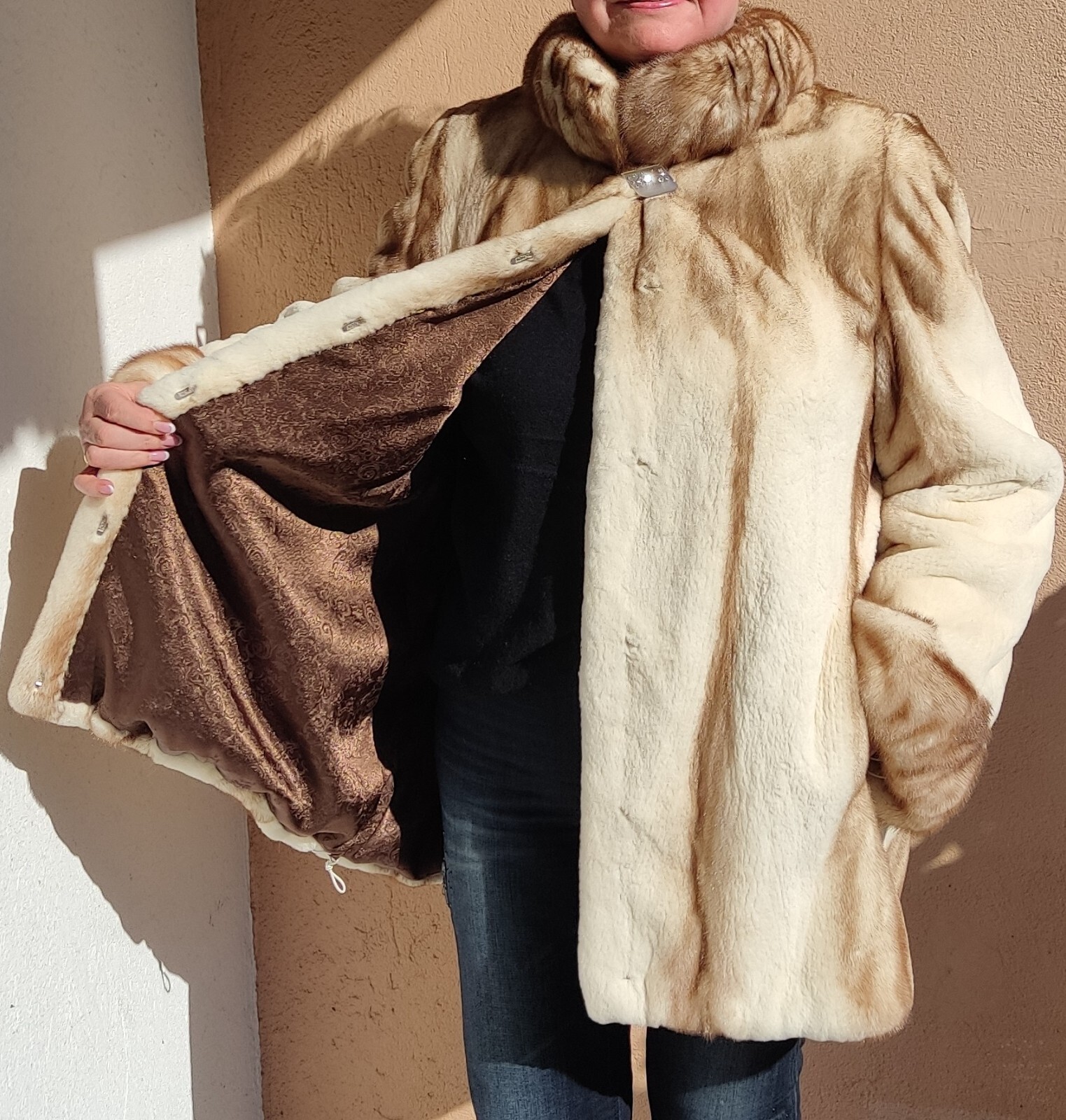 Luxus-Nerz-Echt-Pelzjacke/Mantel/Nerz-Geschoren | eBay.de