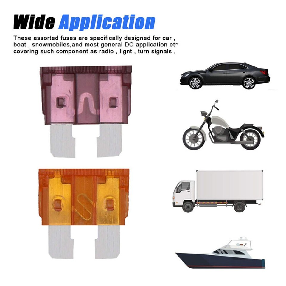 300pcs Standard Auto Car Blade Fuses Box Assorted Car Van Bike Fuse Set ...