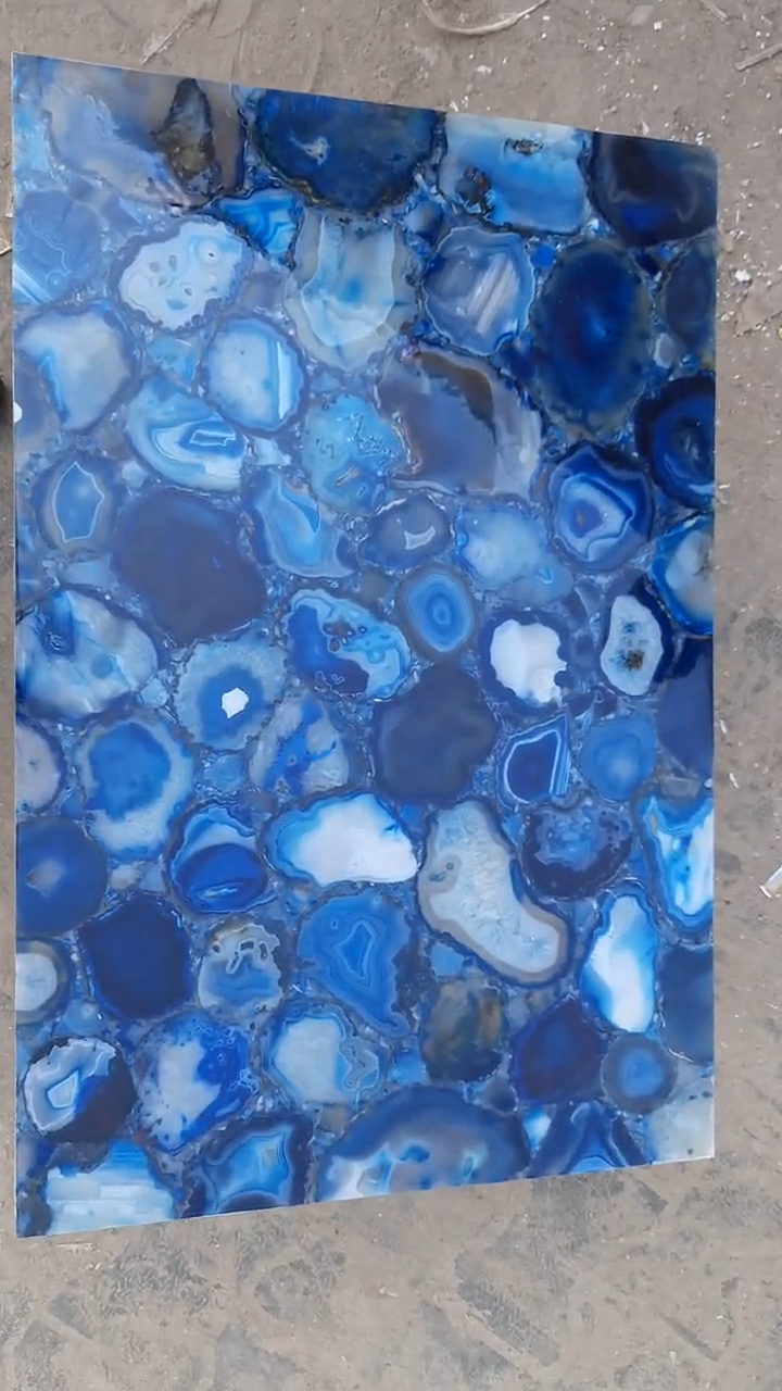 Blue Agate Geode Wall Panel, Agate Wall Panel Decor, Counter Slab Home ...