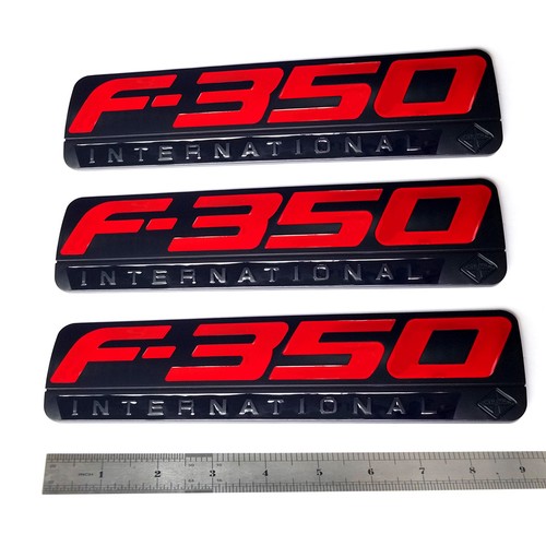 3pack OEM Red Black F350 International Side Emblem fits F-350 badge | eBay