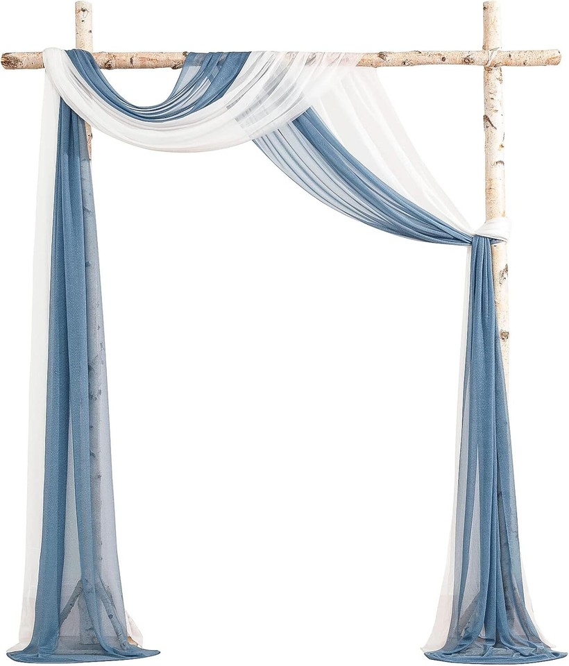 Wedding Arch Draping Fabric 20Ft Chiffon Drapes Arbor Drapery Ceremony ...