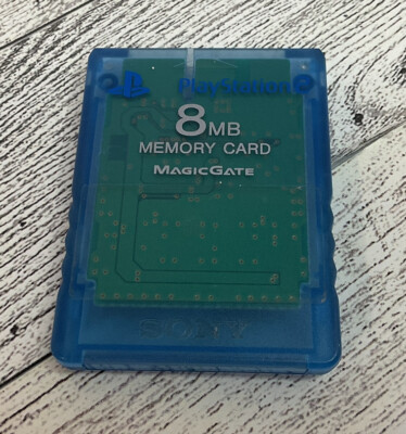 Sony PlayStation 2 Memory Card 8MB PS2 (SCPH-10020) Clear Blue Magic ...