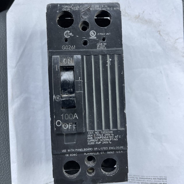 GE TQD TQD22100 2 Pole 100 Amp Circuit Breaker for sale online | eBay