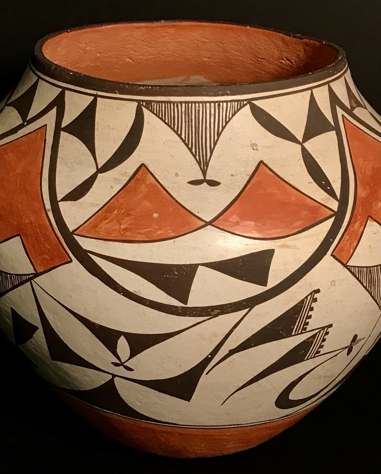 ACOMA POLYCHROME POTTERY JAR, BEAUTIFUL POLYCHROME DESIGNS, NICE FORM ...