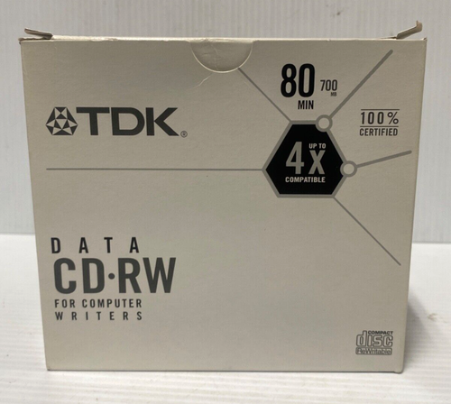TDK DATA CD-RW For Computer Writers 80min 700MB - QTY 9 Discs (FC208 ...