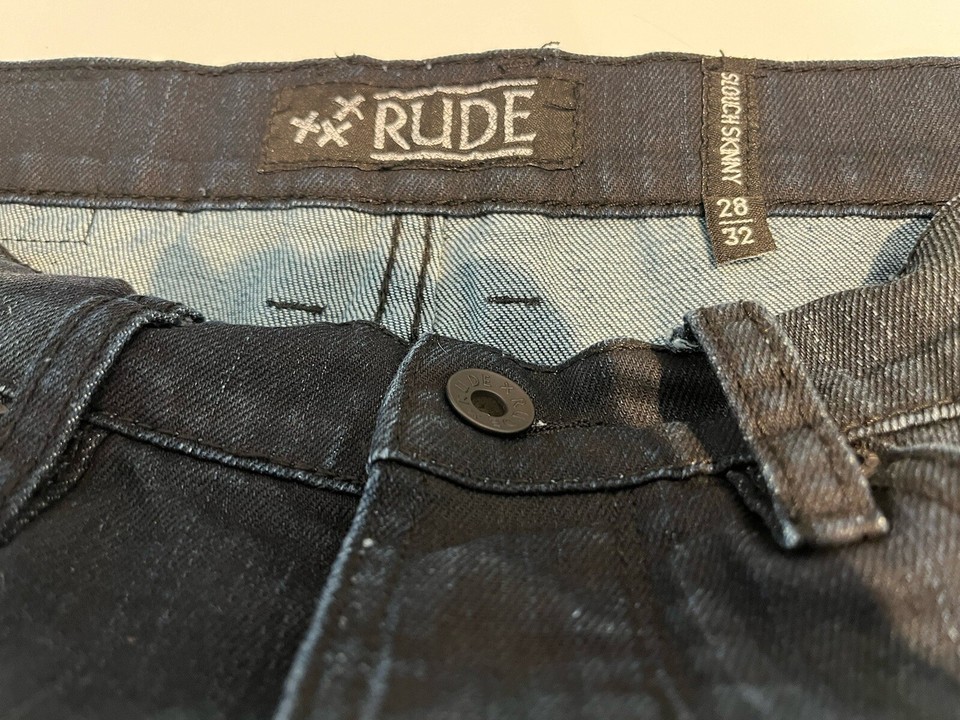 Rude Blue Jeans Slouch Skinny Men’s Sz 28x32 Trendy Comfy City Modern ...