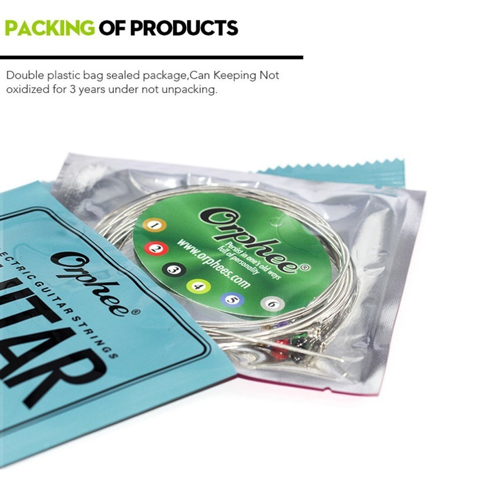 1set Electric Guitar Strings Full-Size Light Medium 9-42 10-46 11-50 ...