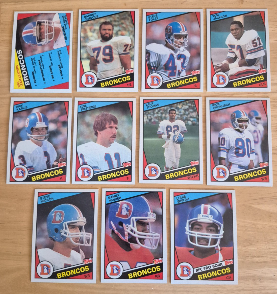 1984 84 Topps Denver Broncos 11 card Team Set NO ELWAY Rookie Winder | eBay