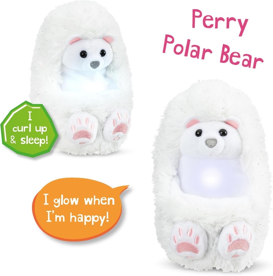 Curlimals Arctic Glow Mechanical Talking Perry Polar Bear -75 Sounds ...