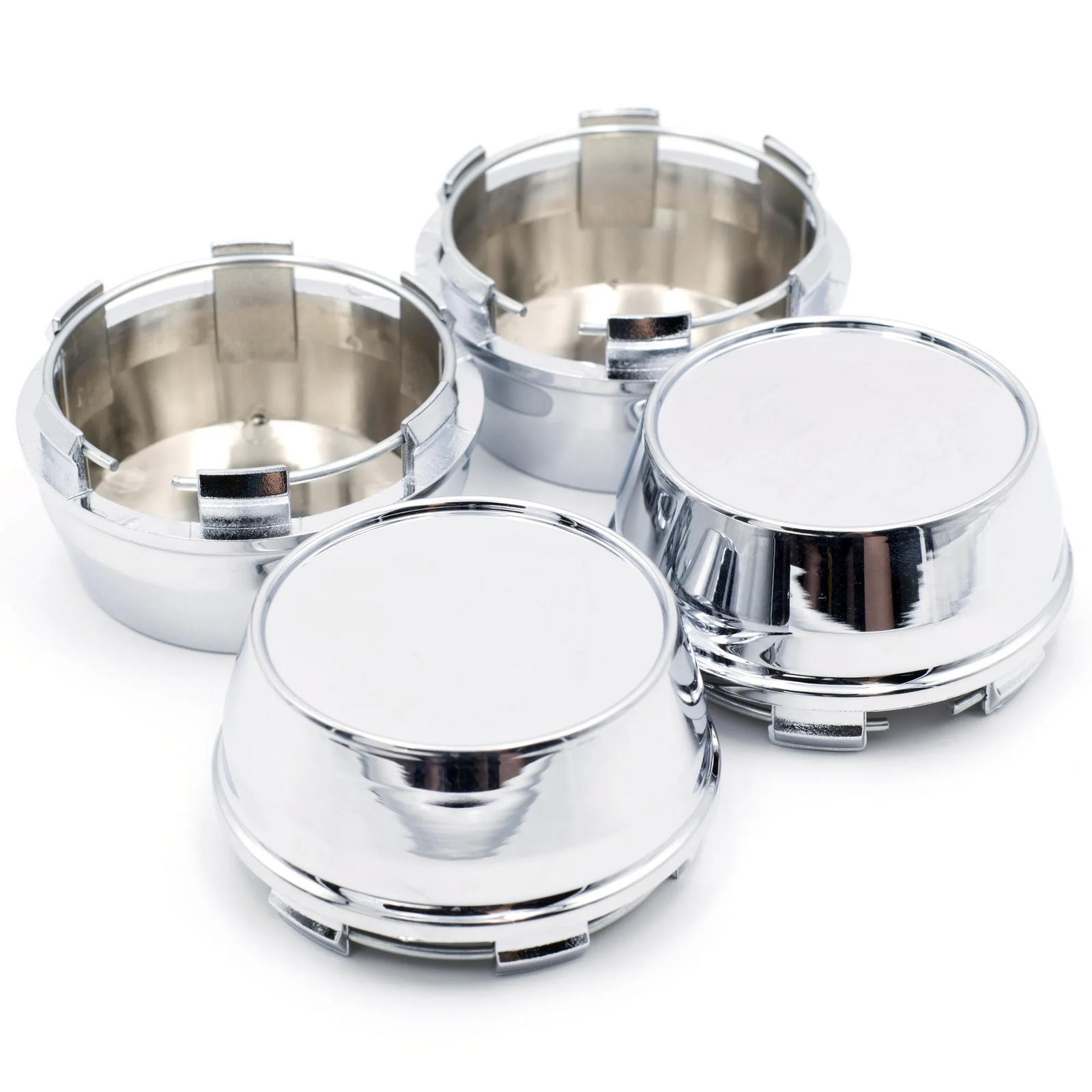 4x hub cap 60mm no logo Silver Chrome Base For wheel center caps ...