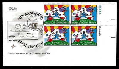 1527 10c Stamp (Peter Max) (1974) PRESERVE THE ENVIRONMENT FDC BY ART ...