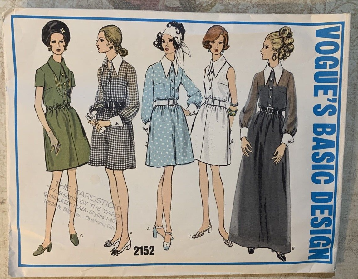 Vogue Basic Design Dress Retro Fashion 2152 Size 8--31.5 Vintage Uncut ...