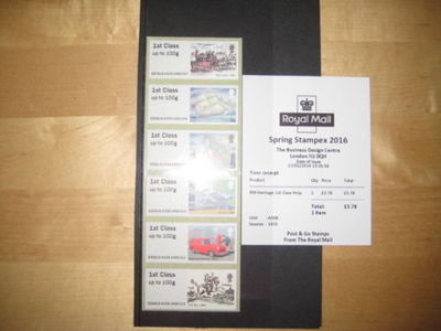 2016 Royal Mail Heritage Post & Go First Class Strip with Stampex ...