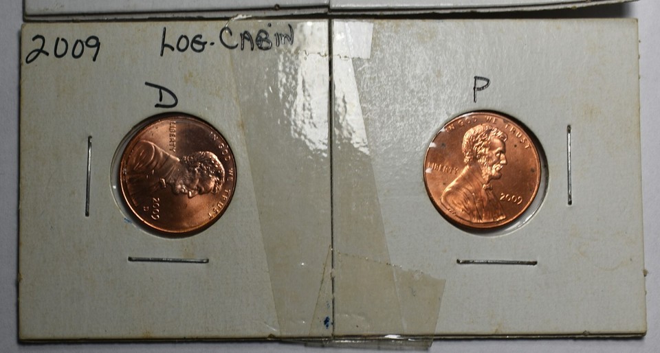 2009 P&Ds UNCIRCULATED LINCOLN PENNY 4 Coins FORMATIVE YEARS & LOG ...
