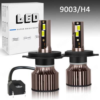9003 H4 LED Headlight Bulbs High-Low Beam Bulbs 6000K White For Car ...