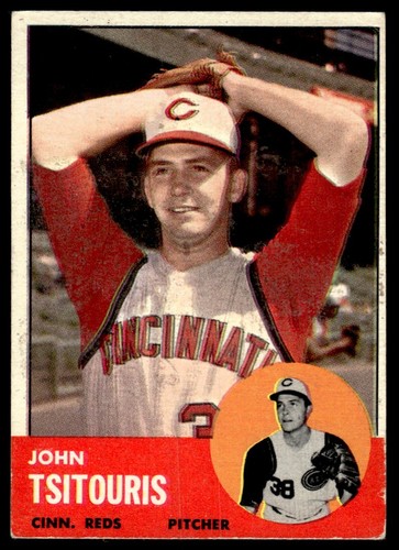 1963 Topps John Tsitouris : Cincinnati Reds #244 | eBay