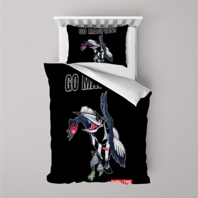 SINGLE SIZE QUILT COVER AND PILLOWCASE GO MAGPIES DESIGN HarvTime ART ...