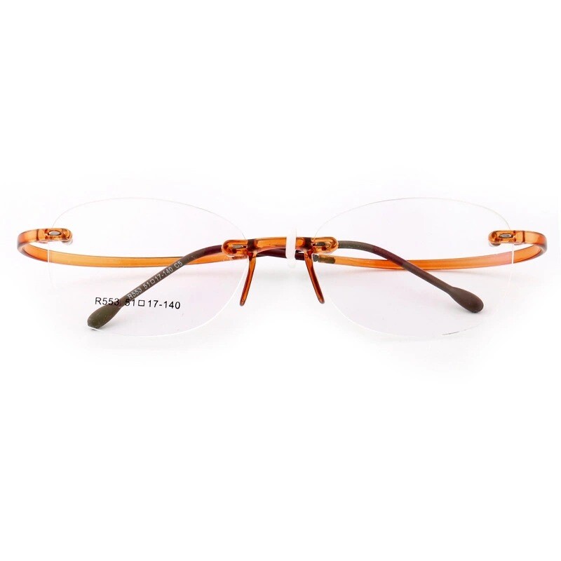 Men Round Rimless Eyeglass Frames Women Glasses Spectacles Lightweight ...