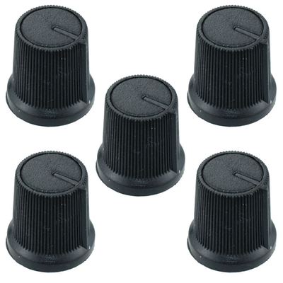 5 x Black 6mm Pointer Potentiometer Control Knob | eBay
