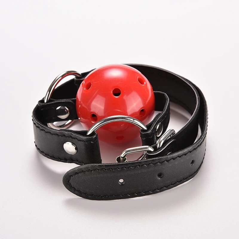 PU Leather Harness Belts Open Mouth Ball Gag Bondage BDSM Oral Plug ...