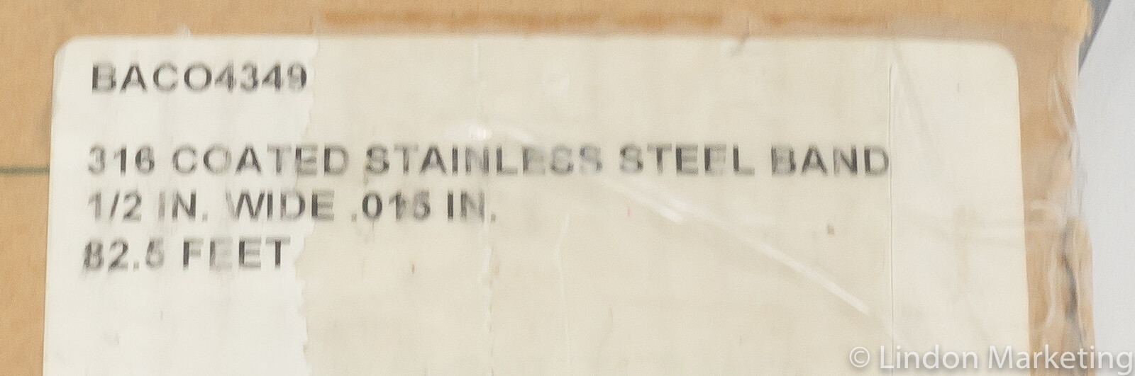 ISO BACO4349 Type 316 Stainless Steel PPA 571 Coated Band, 1/2" x .048 ...