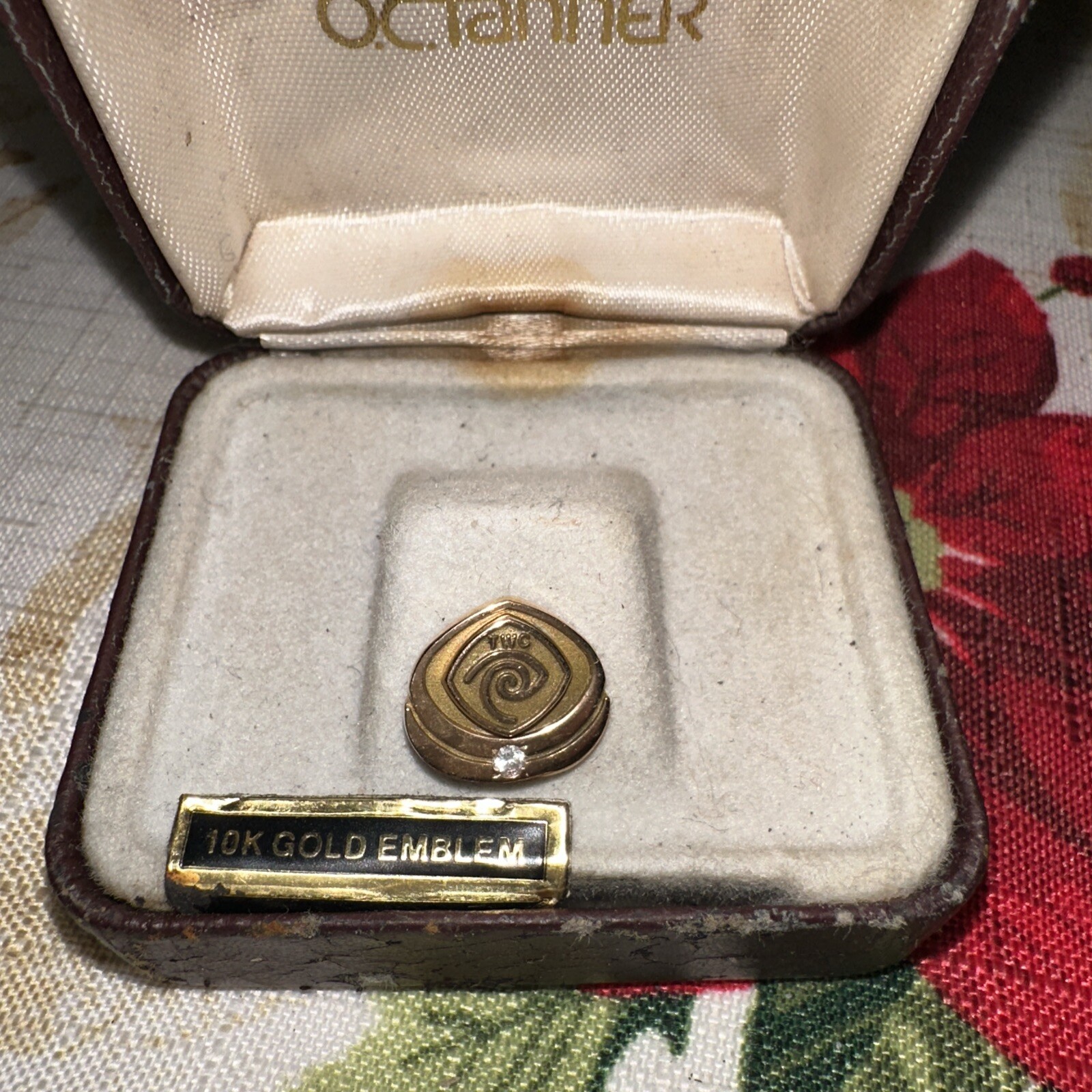 TWC Service Award Pin Stamped 10K EMB CTO Gold with One Diamond | eBay
