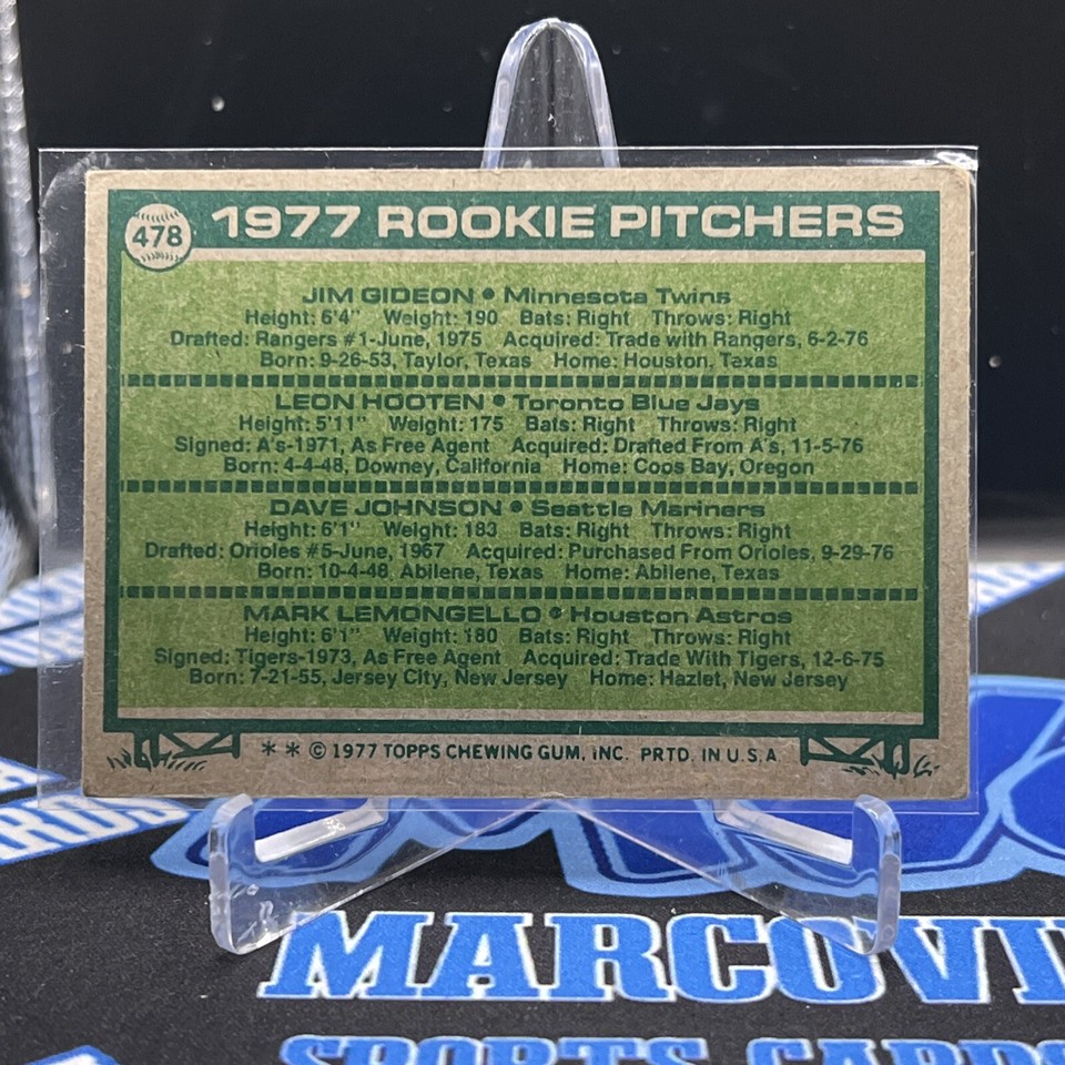 1977 Topps Rookies #478 Pitchers Lemongello RC EX (B) | eBay