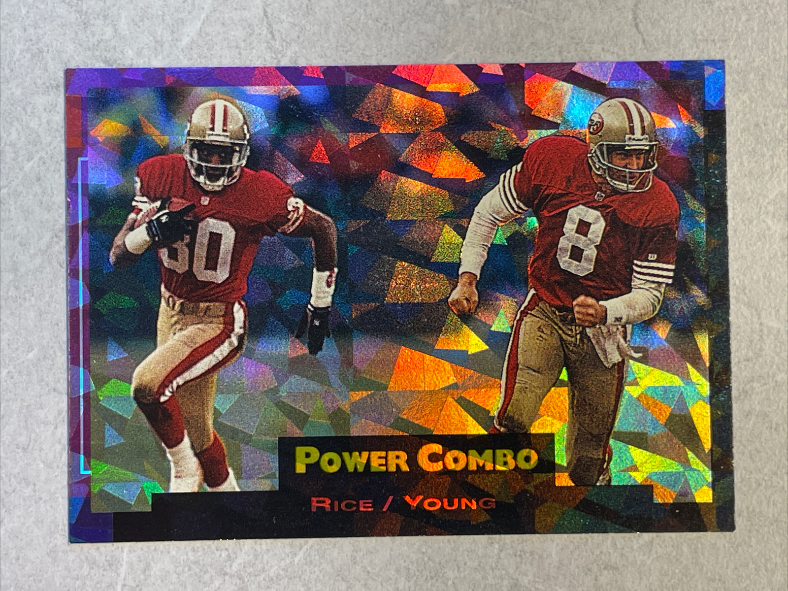1993 Power Update Combos Prisms #PC2 Steve Young Jerry Rice Pink ...