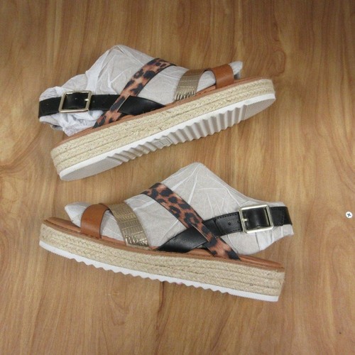NINE WEST Calico Espadrille Sandals Womens Size 8.5 Leopard Multi ...
