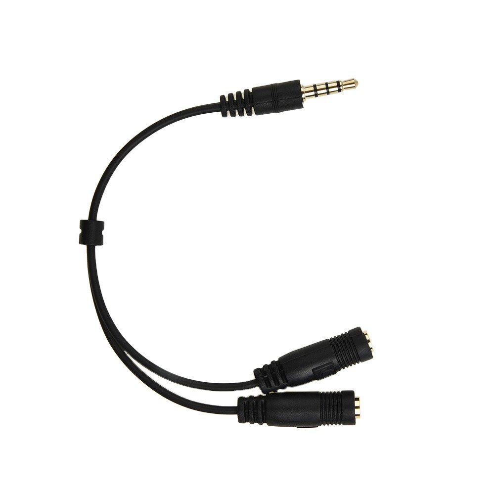 Stereo Audio Male To 2 Female Headset Mic TRRS Y Splitter Cables ...