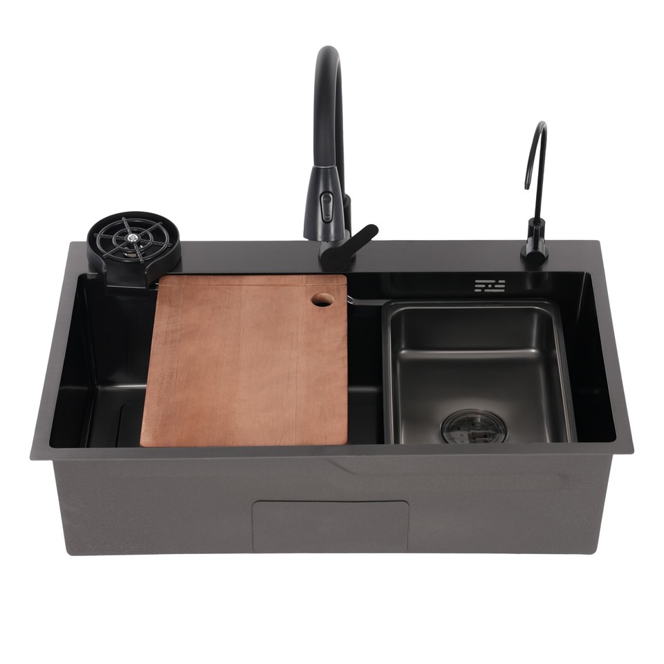Rectangular Kitchen Sink Stainless Steel Multifunction Sink w/ Pull-out ...