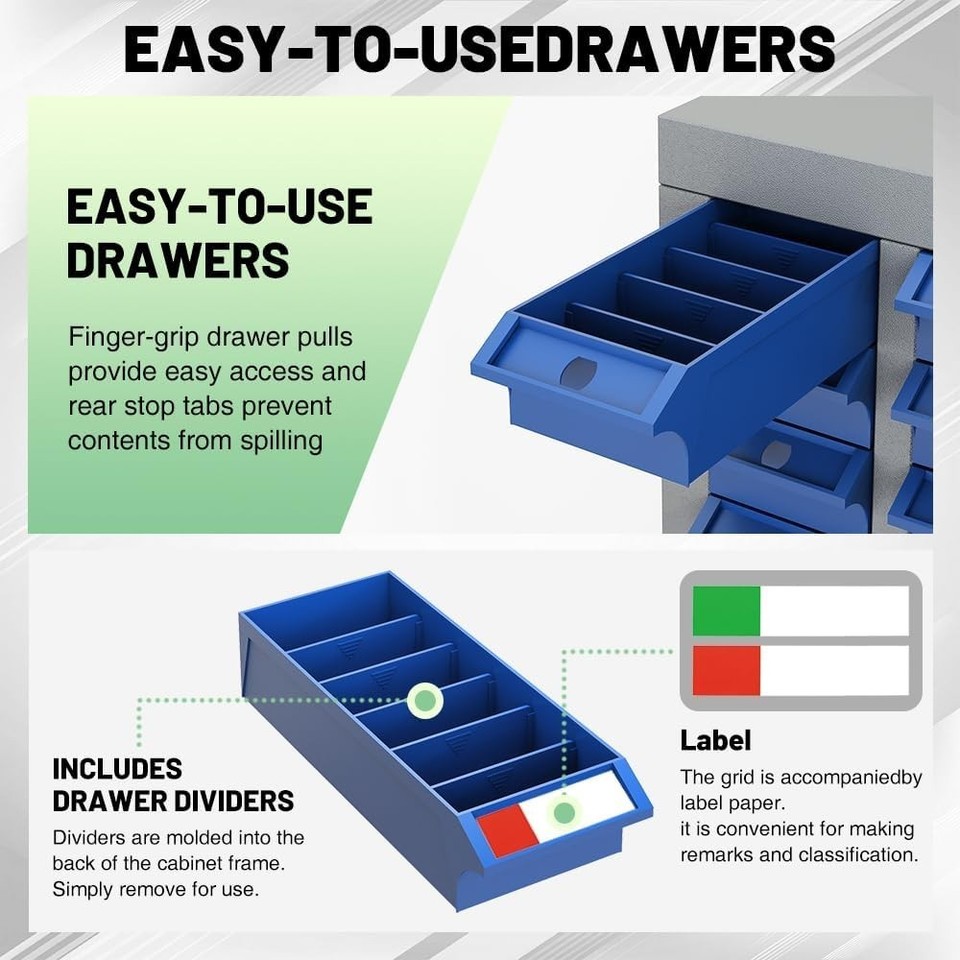 75 Drawers Parts Cabinet, Bolt & Nut Storage, Hardware Tool ...